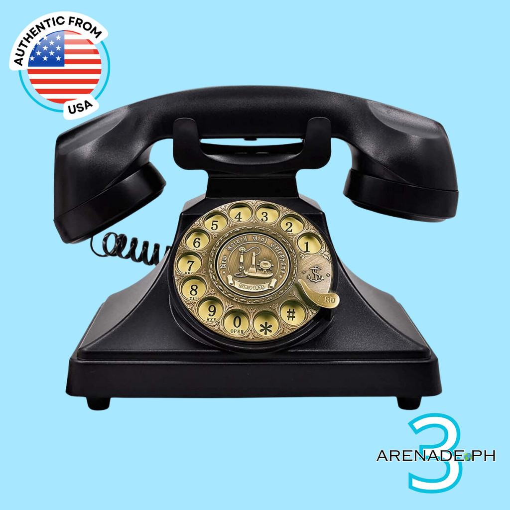 IRISVO Rotary Dial Telephone Retro Old Fashioned Landline For Home and ...