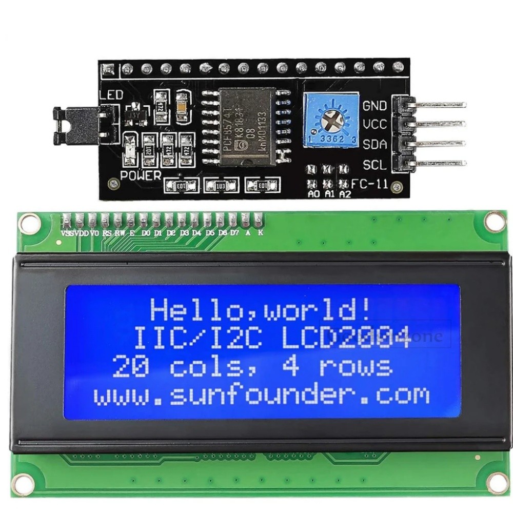 -20x4 2004 LCD Display Module with IIC/I2C Serial Interface Adapter IIC I2C TWI Serial 2004 20x4 ...