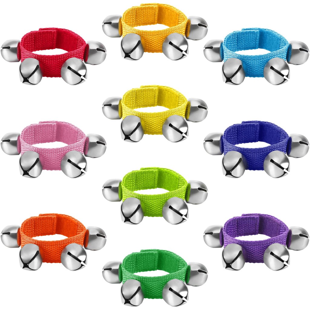 JANLOFO Ring Bell 10pcs 10 Colors Set Wristbell Handbell Musical ...