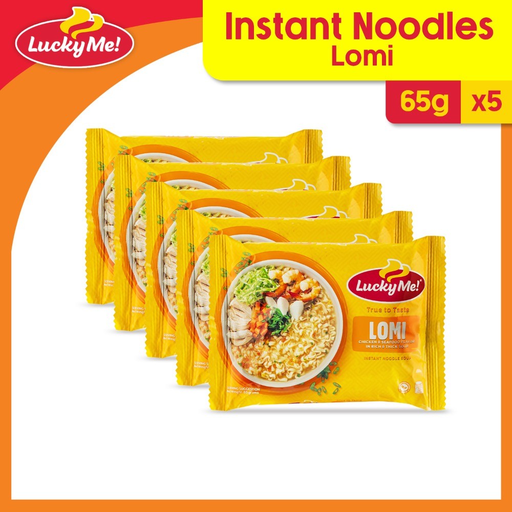 Lucky Me! Instant Noodle Soup Lomi Seafood and Vegetable Flavor 65g X 5 ...
