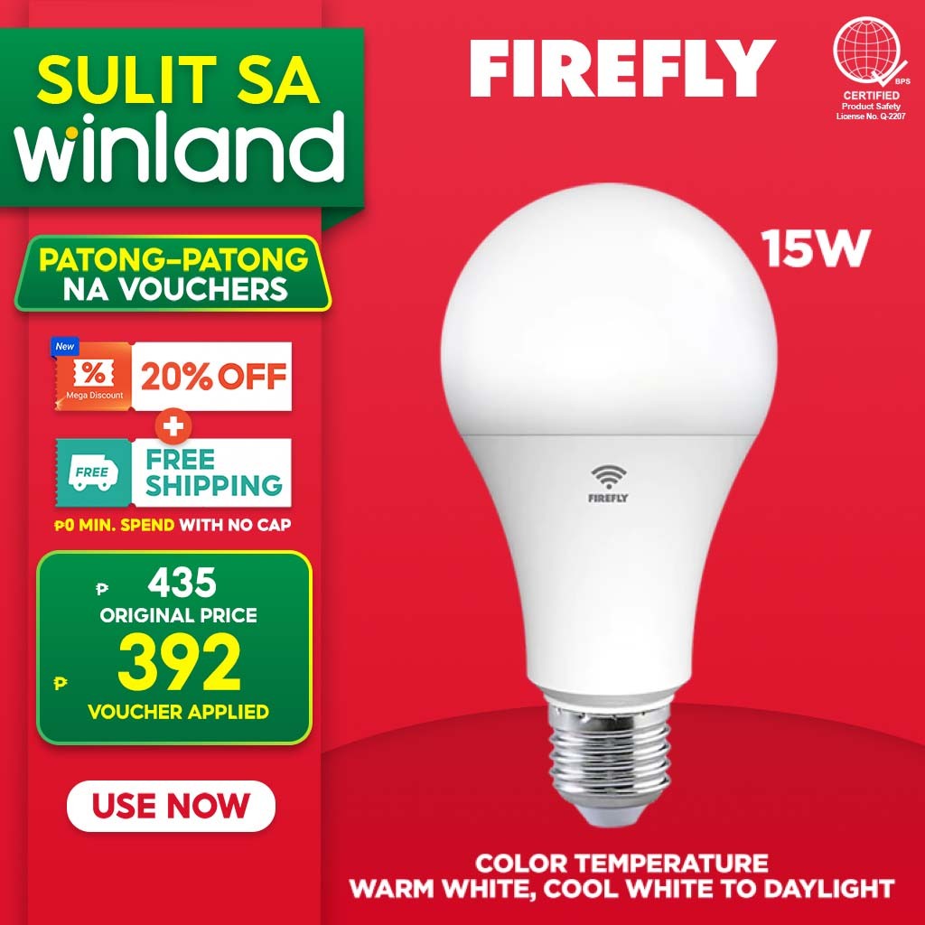 Firefly by Winland Smart Solutions LED Bulb 15W (CCT + DIMMING ...