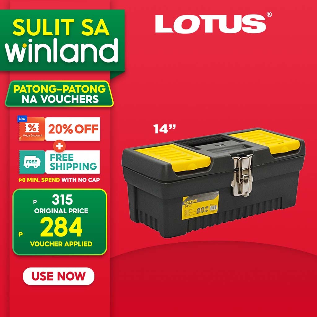 Lotus by Winland 14" Plastic Tool Box Organizer with Removable Tray ...