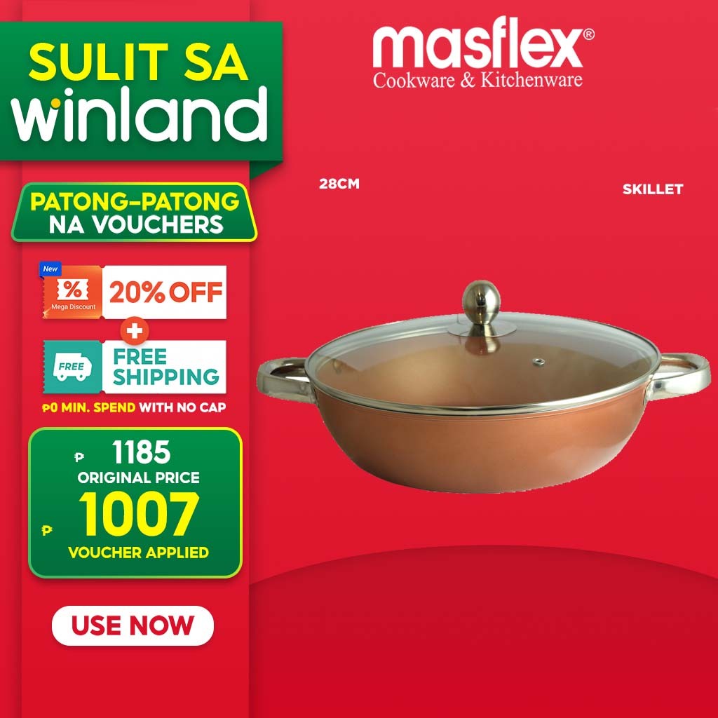 Masflex by Winland 28 cm Aluminum Non Stick Induction Copper Skillet ...