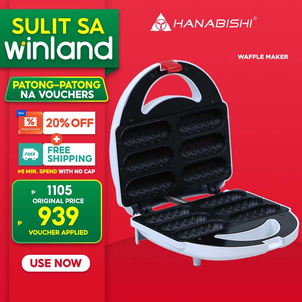 Hanabishi by Winland Sandwich Maker HSM50H 6 piece Hotdog Waffle Maker ...