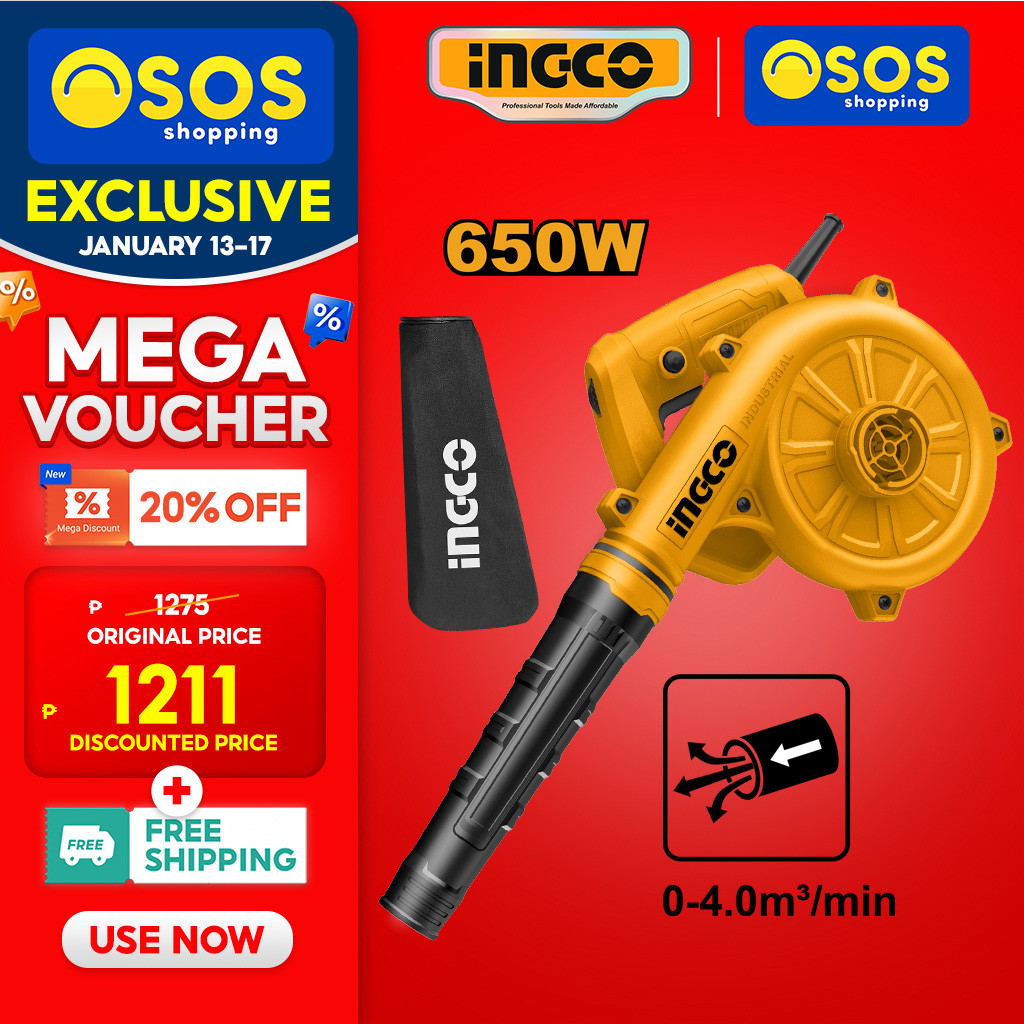 INGCO by OSOS Aspirator Blower High Speed 2in1 Electric Blower + Vacuum ...
