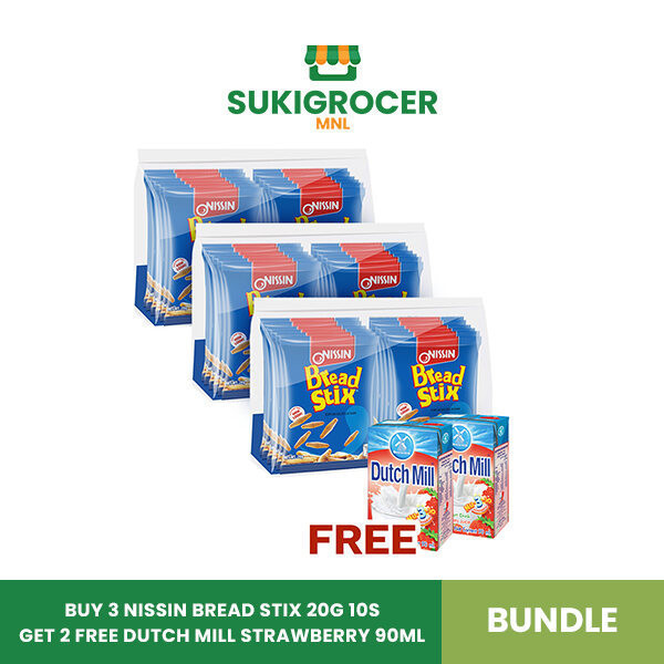 Buy 3 Nissin Bread Stix 20g 10s Get 2 Free Dutch Mill Strawberry 90ml ...