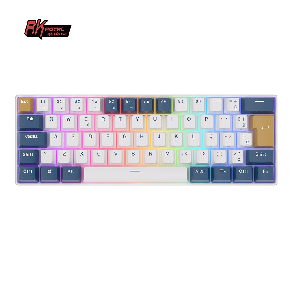 ♛RK61 RK ROYAL KLUDGE Wired Brazilian Portuguese Mechanical Keyboard ...
