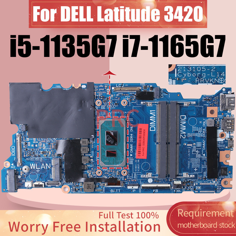 ☪213105-2 For DELL Latitude 3420 Laptop Motherboard i5-1135G7 i7-1165G7 ...