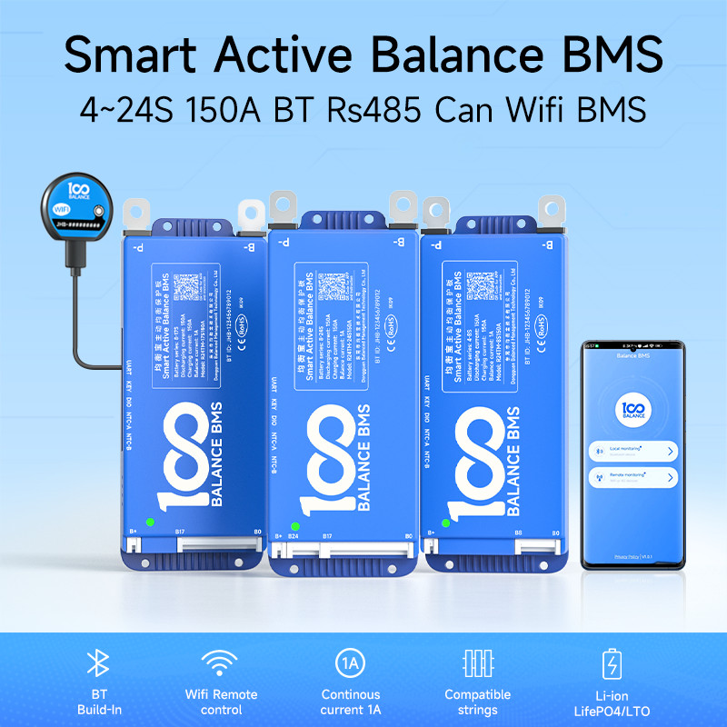 【DALY 100 BALANCE BMS 40-150A 4S-24S active balance bms built In BT ...