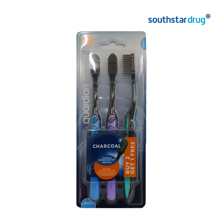 Guardian Charcoal Medium Toothbrush - 3s | Shopee Philippines