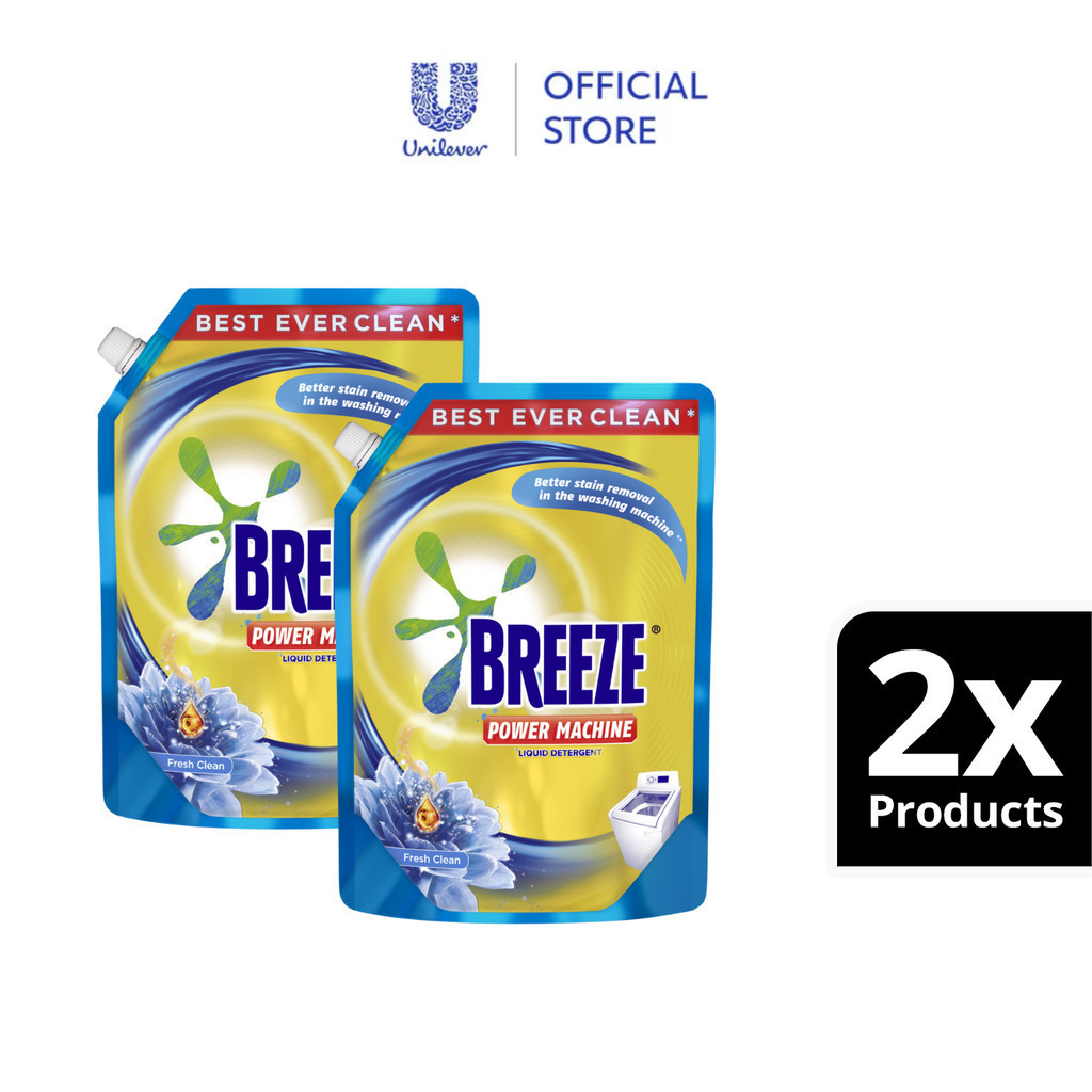 [BUNDLE OF 2] Breeze Liquid Detergent Power Machine Fresh Clean 2.5KG ...