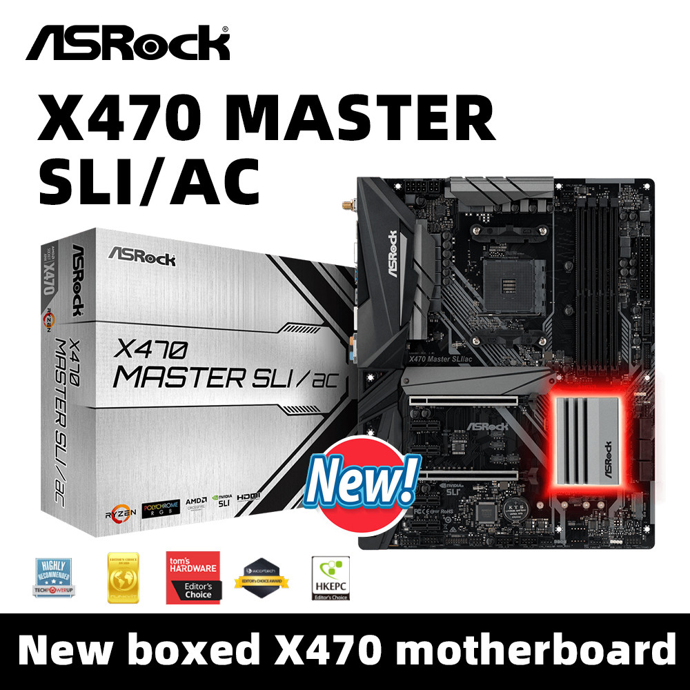 ~ASRock X470 Master SLI/ac Motherboard Supports AMD X470 Ryzen 9 5950X ...