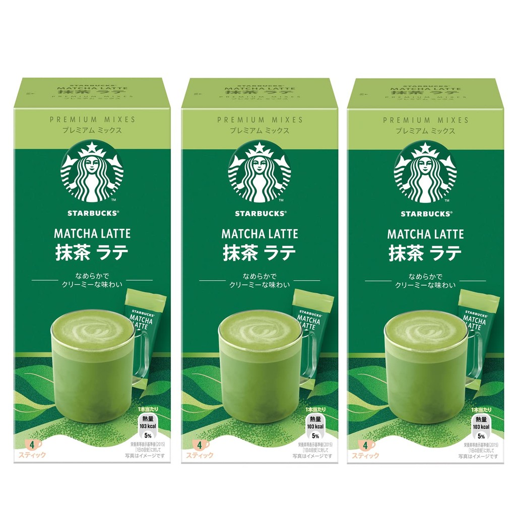 Starbucks Premium Mix Matcha Latte 4P x 3 Boxes,Stick,Individually ...