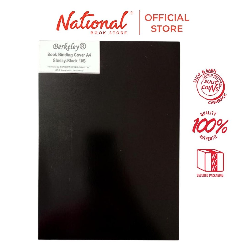 Berkeley Binding Cover A4 10's Glossy, Black- School & Office Supplies ...