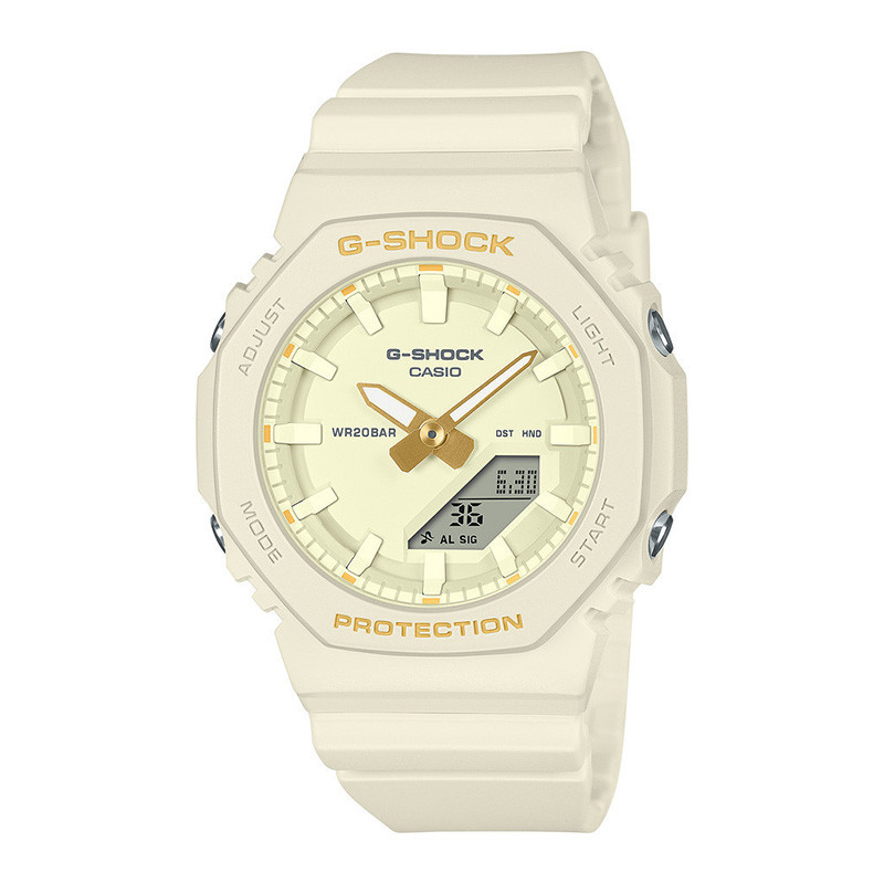 Casio G-Shock Women (GMA-P2100W-7ADR) White Resin Strap White Yellow ...