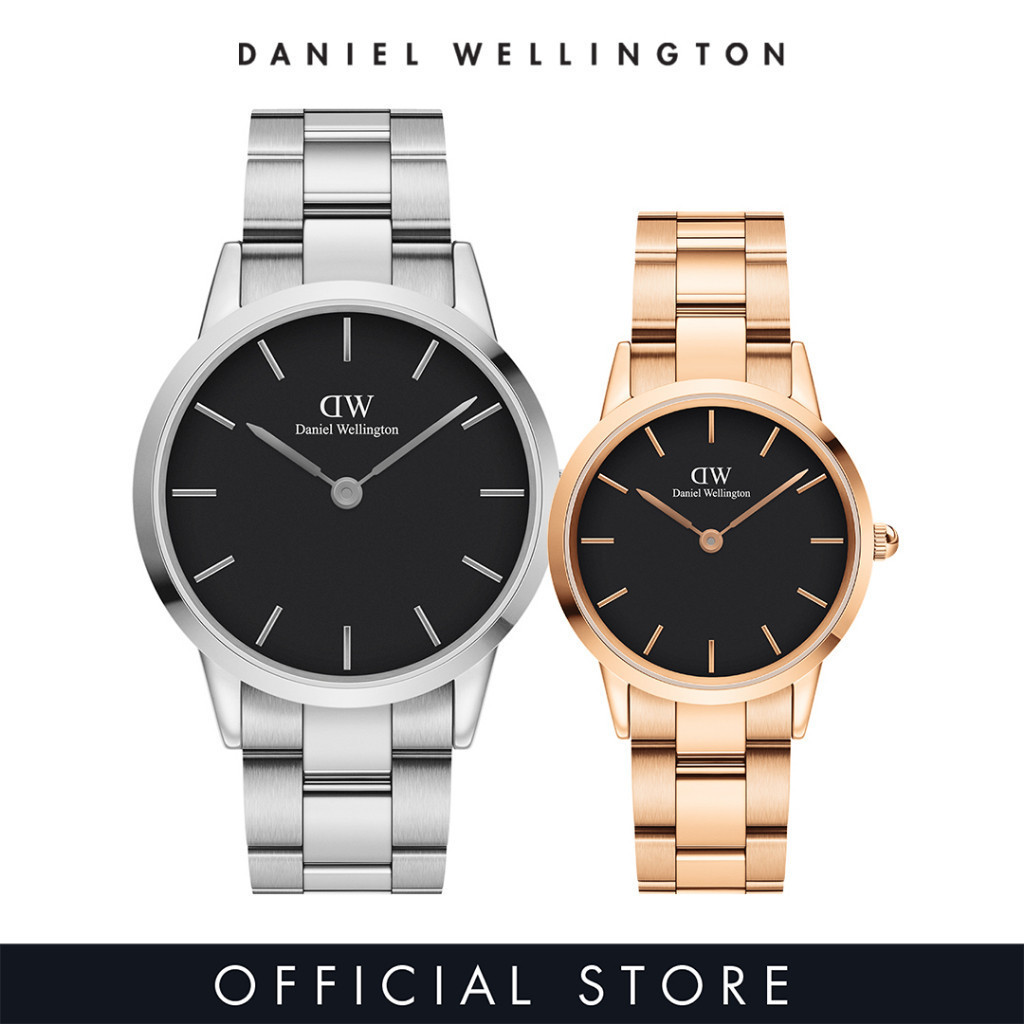 Daniel Wellington Gift Set - Iconic Link 32mm Rose gold Black + Iconic ...