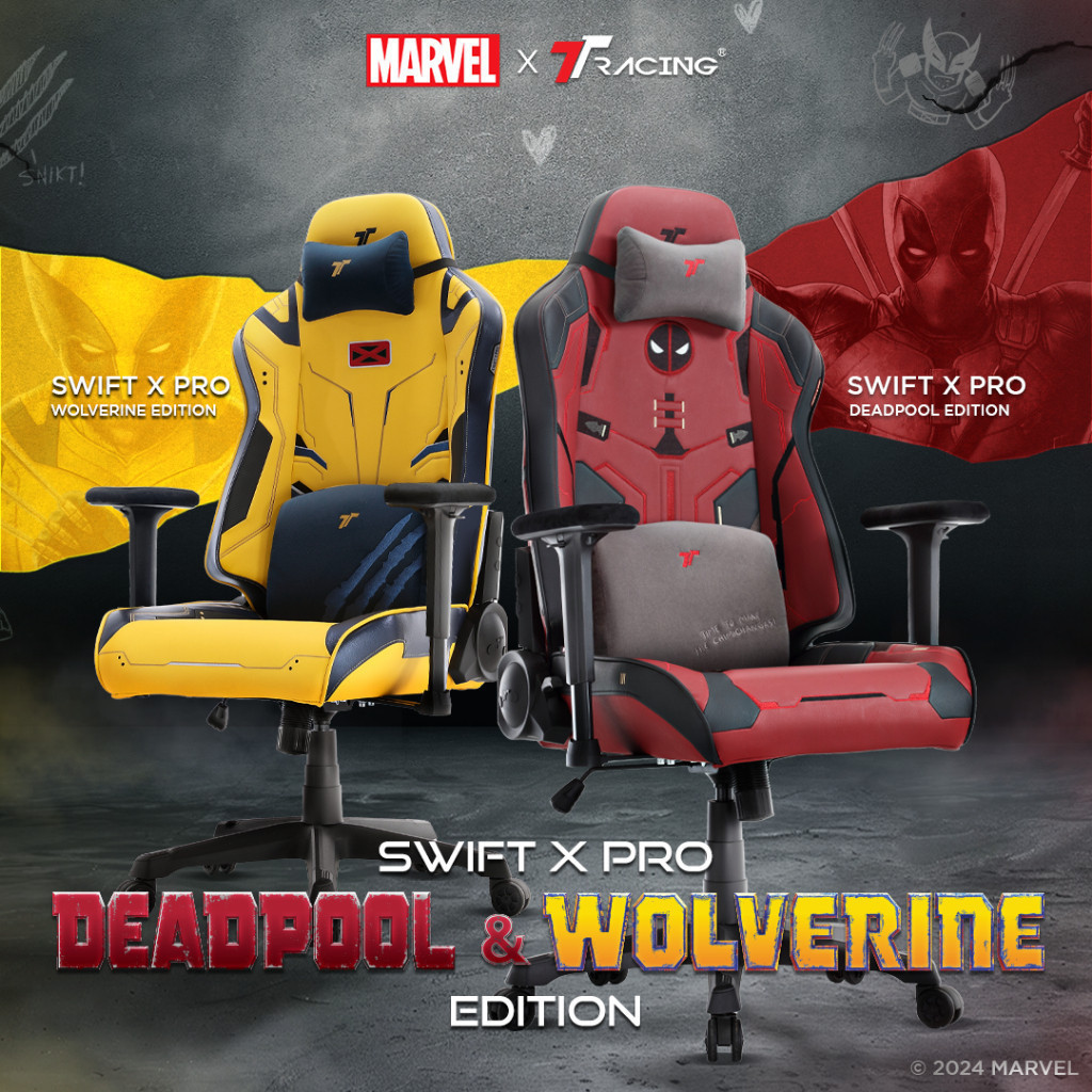 TTRacing Swift X Pro Deadpool & Wolverine Gaming Chair Ergonomic Office ...