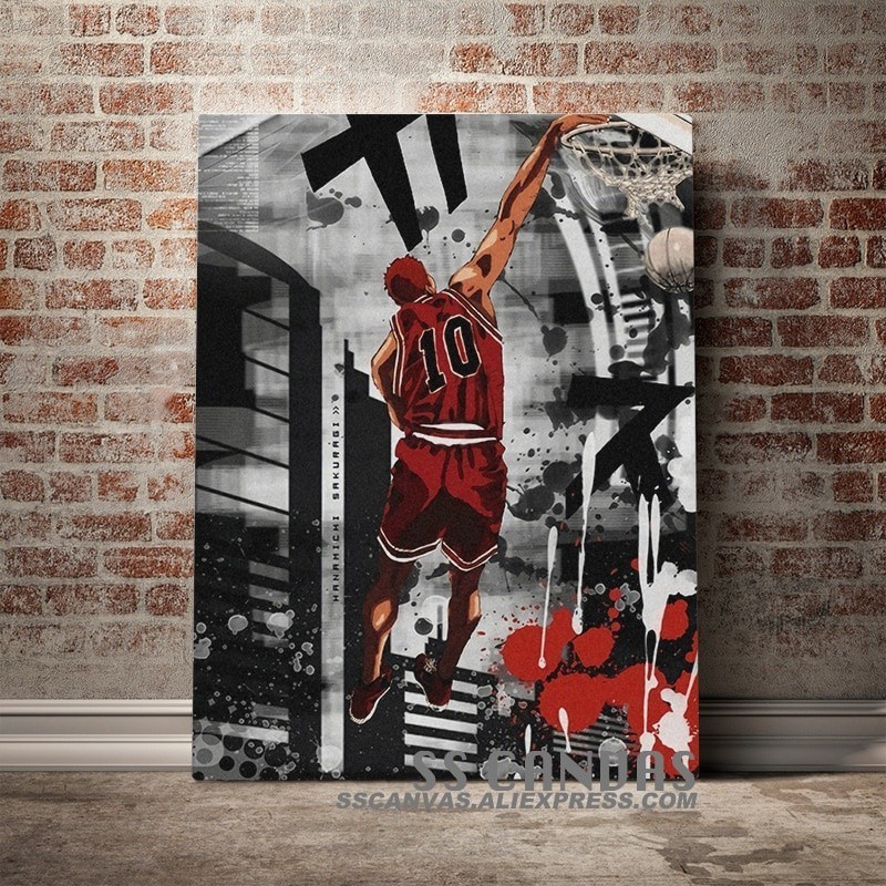 Sakuragi Hanamichi Slam Dunk Anime Canvas Painting Decor Wall Art ...