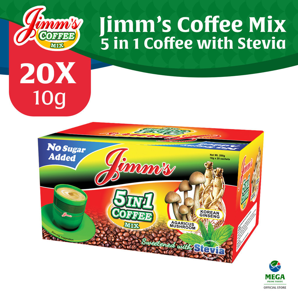 Jimm's Coffee Mix | 5 in 1 Coffee with Stevia 10g by 20s | Shopee ...