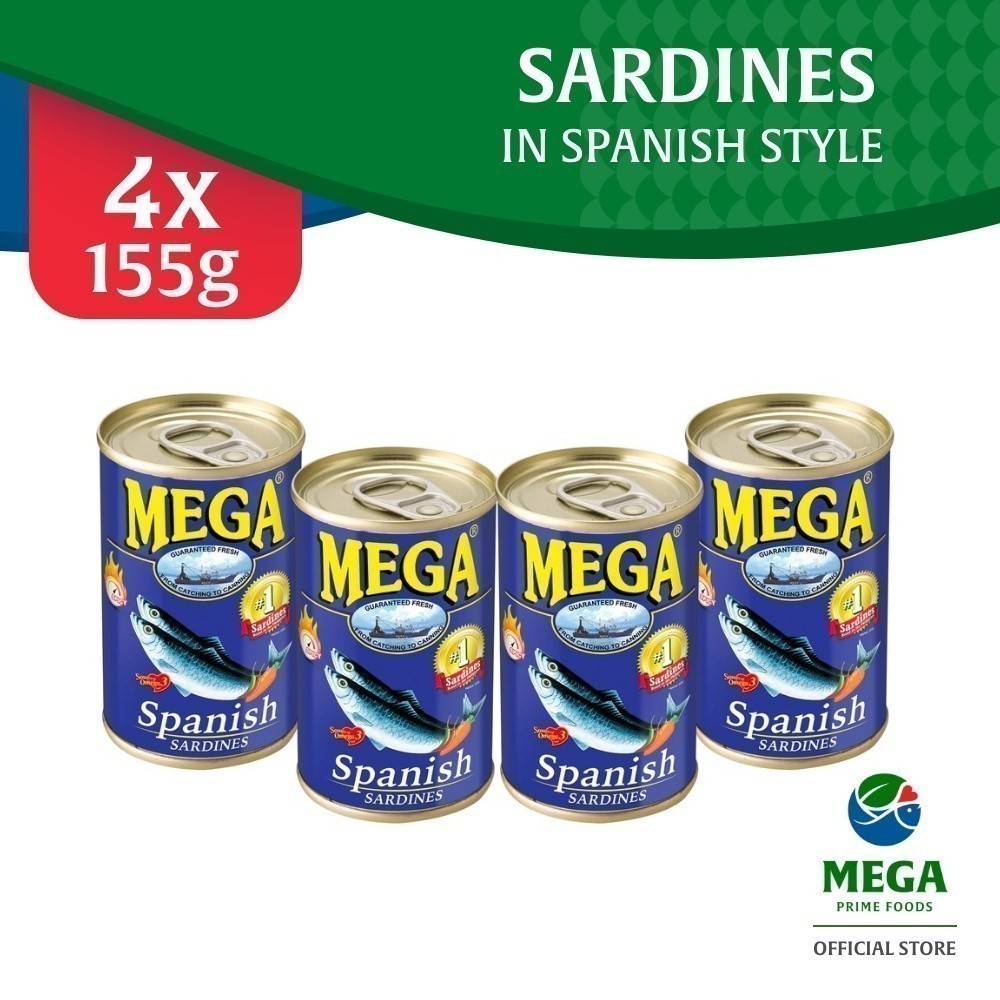 MEGA Sardines in Spanish Style 155G By 4's | Shopee Philippines