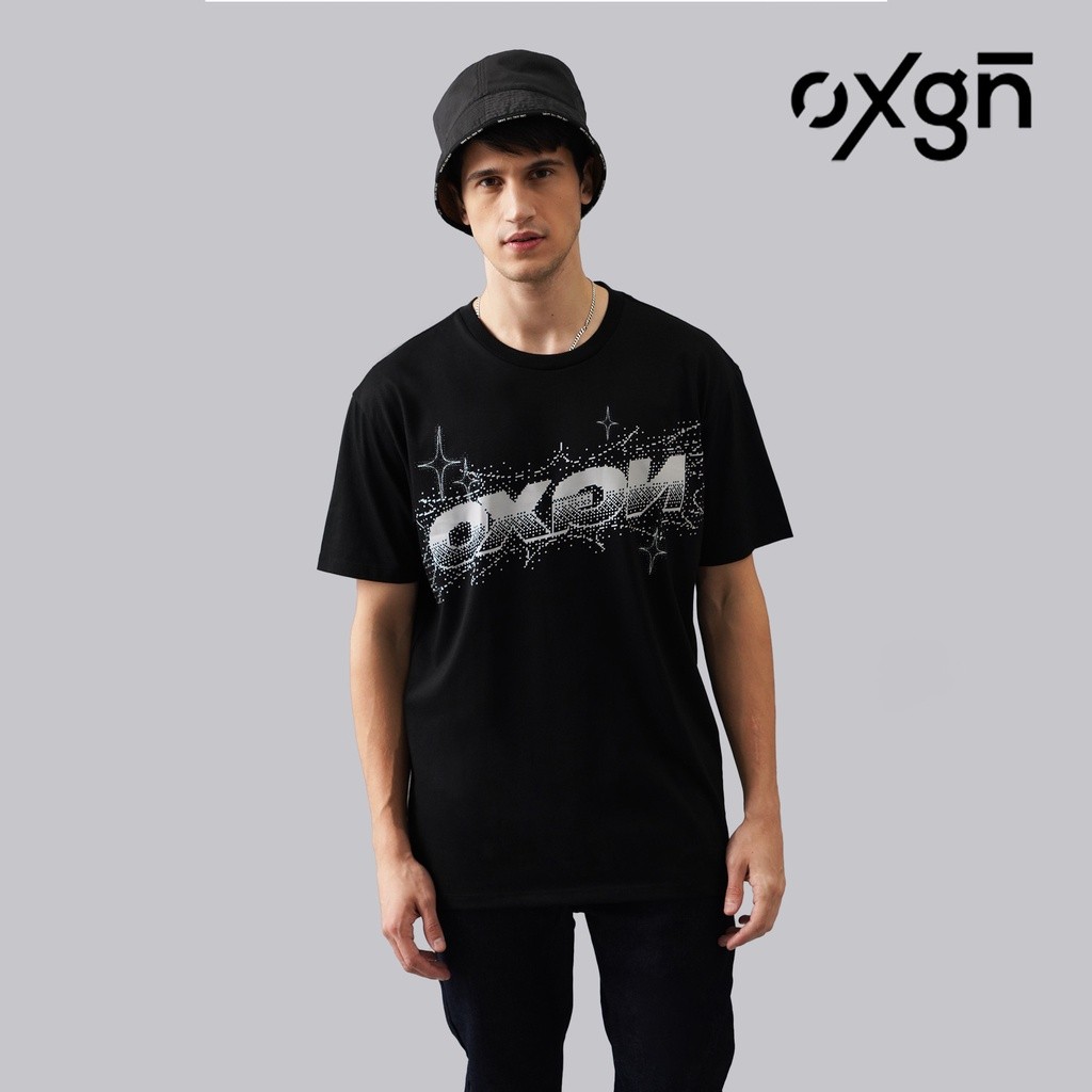OXGN Logo Regular Fit Graphic T-Shirt With Special Print For Men (Black ...