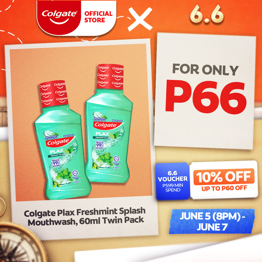 Colgate Plax Antibacterial Mouthwash Freshmint, No-Alcohol, Long ...