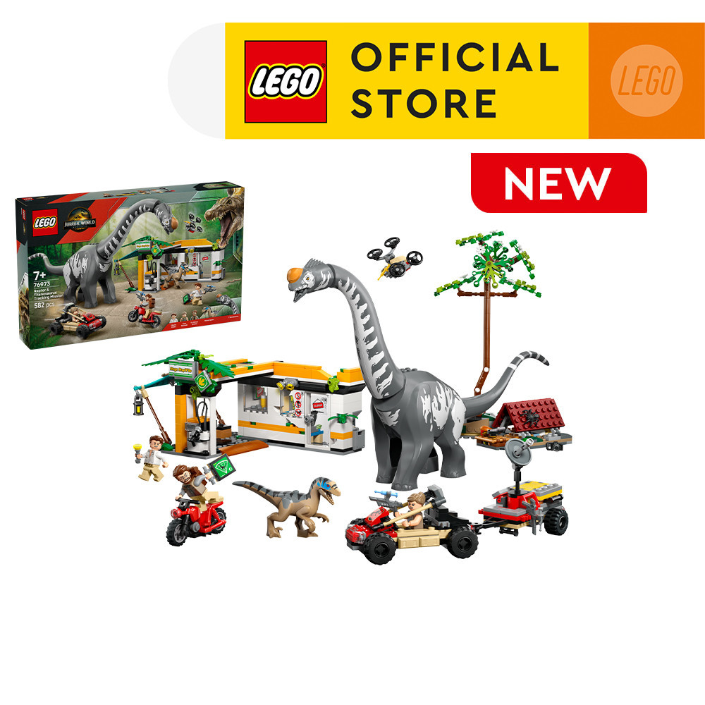 LEGO Jurassic World 76973 Raptor & Titanosaurus Tracking Mission (582 ...