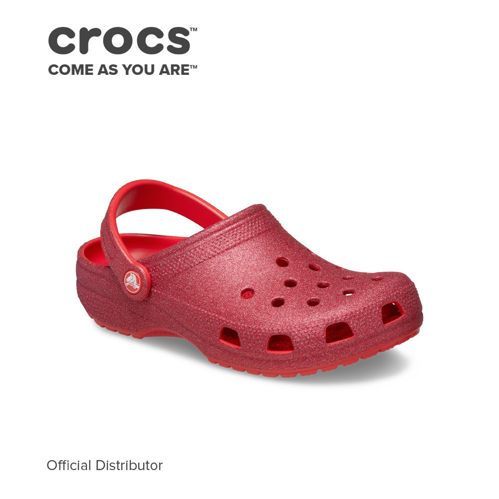 Crocs Classic Glitter Clog in Cherry Red | Shopee Philippines