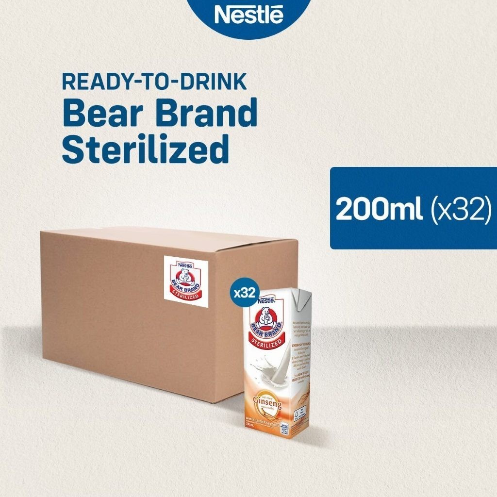 Bear Brand Sterilized with Ginseng 200ml - Bundle of 32 | Shopee Philippines