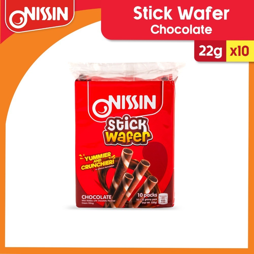 Nissin Stick Wafer Chocolate 22gx10 | Shopee Philippines