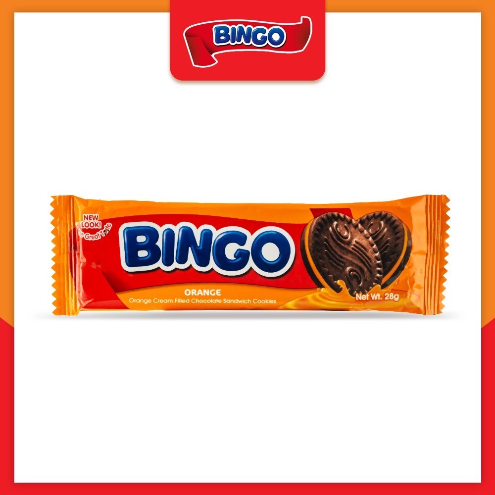 Bingo Cookie Sandwich Orange filled Choco 28g x 10 X 2 | Shopee Philippines