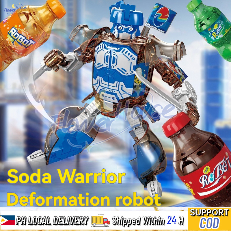 Children's transformable soda warrior robot toy, boys and girls puzzle ...