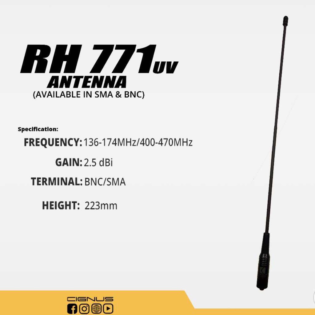 CIGNUS RH771 UV Portable Antenna (Sma- female) | Shopee Philippines