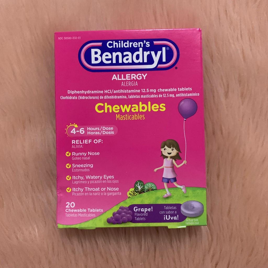 Benadryl Children's Allergy Chewables, Diphenhydramine HCl ...