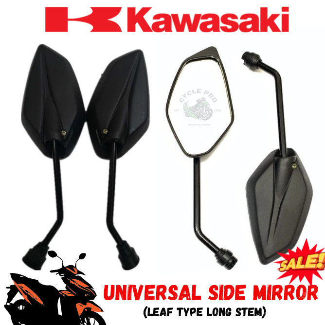 Kawasaki Barako Side Mirror Universal Stock LEAF Type Long Stem 052 ...