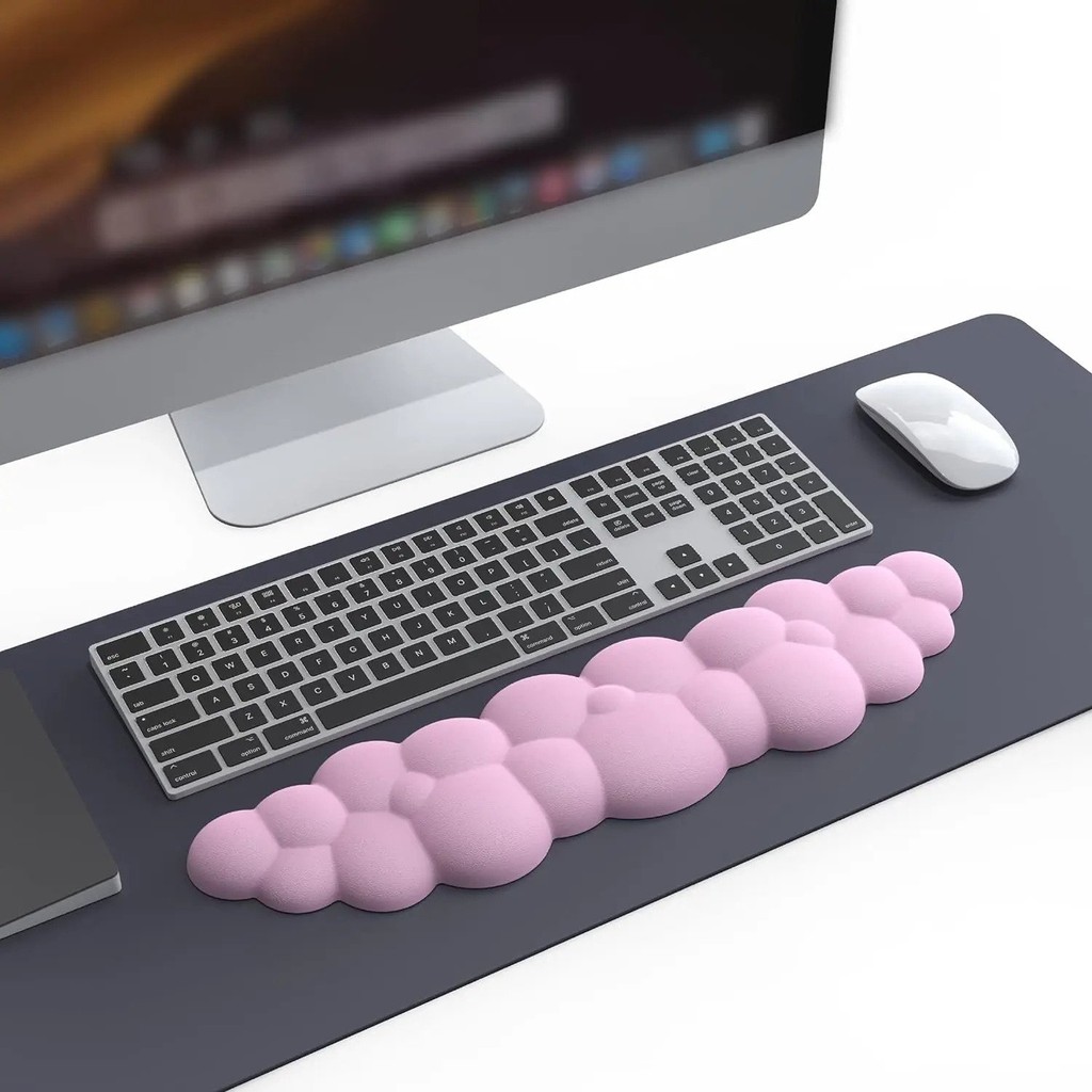 Cloud Keyboard Wrist Rest,Soft Leather Memory Foam Keyboard gel wrist ...