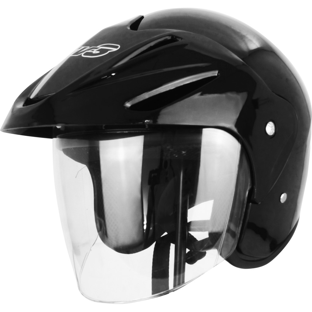 Lev3® OpenFace BJ-2700 Plain Motorcycle Helmet (Black) | Shopee Philippines
