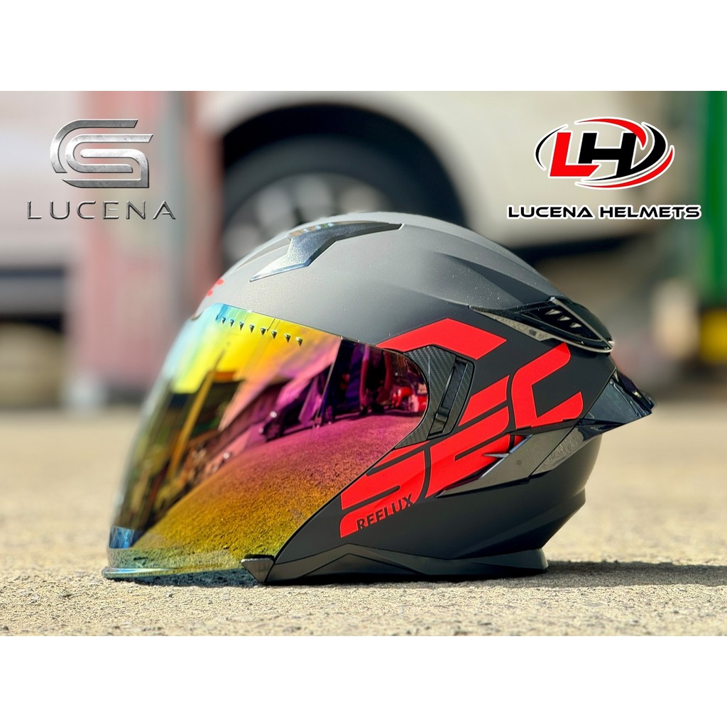 SEC Reflux Brand Half Face Dual Visor Helmet with Free Extra Clear ...