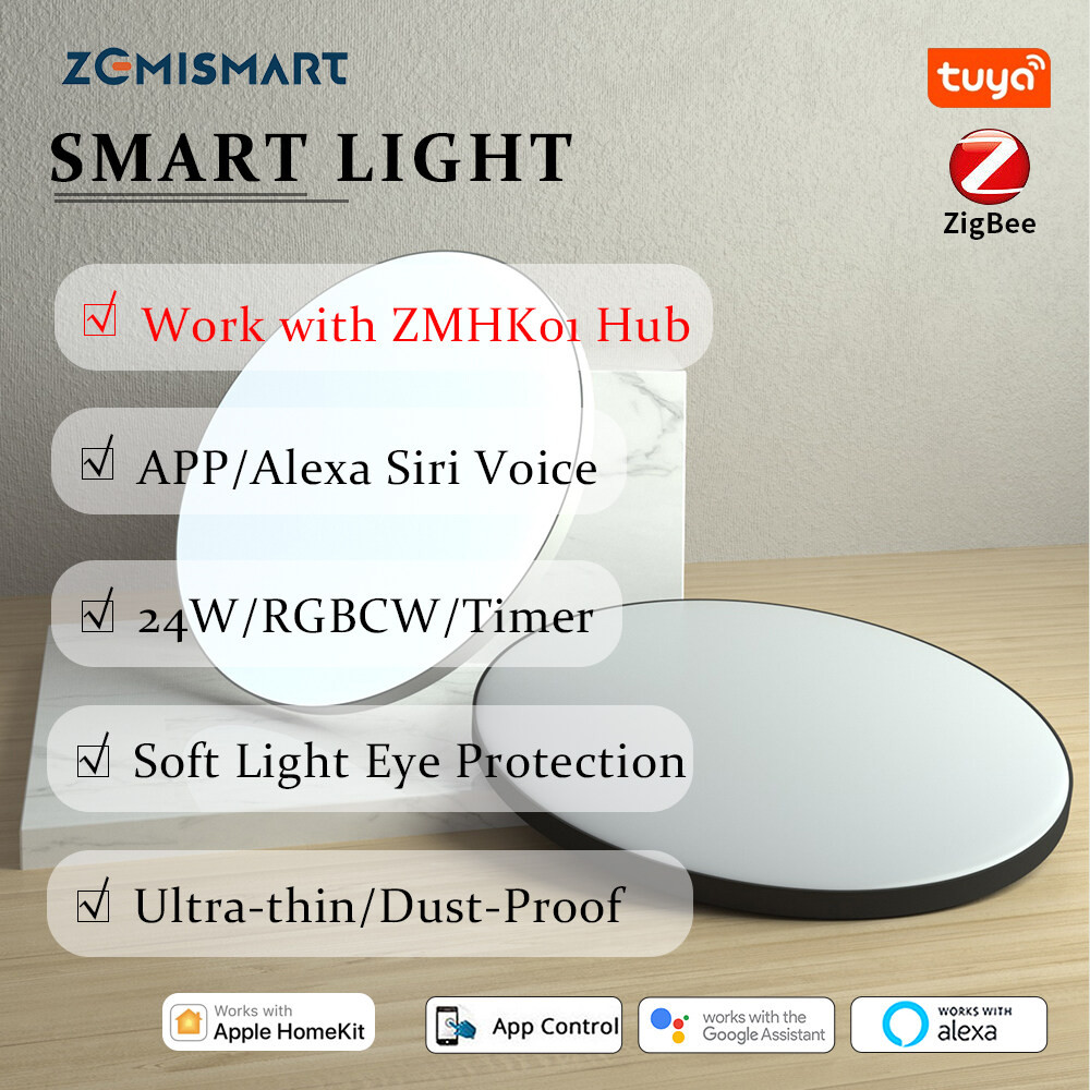 zemismart Zigbee Ceiling Light 24W LED RGBCW Chandelier Dimmable ...