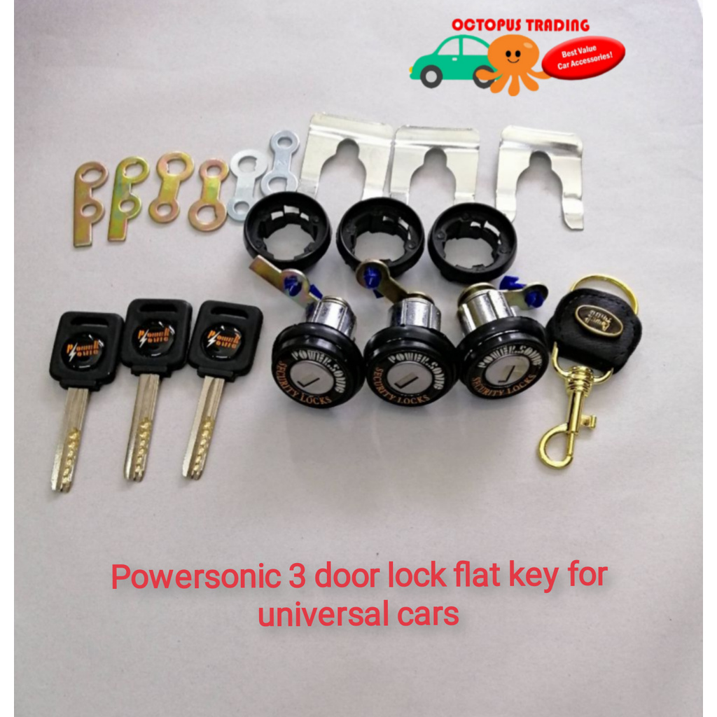 Power Sonic Car Door Lock Flat Key Shape Heavy Duty | Shopee Philippines