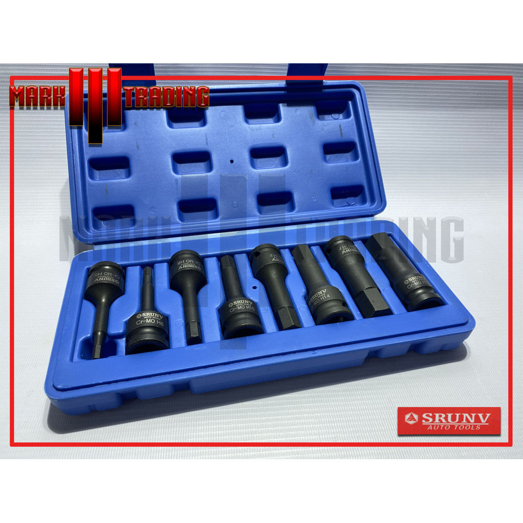 SRUNV 8 Pcs. Allen Impact Bits Socket Set 1/2 Drive H5-H19 | Shopee Philippines