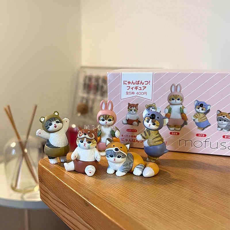 with box cartoon anime mofusand shark cat frying shrimp tiger shark ...