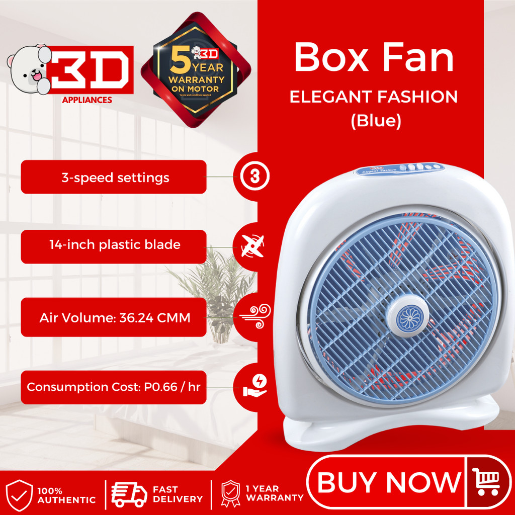 3D Box Fan Elegant Fashion (BF35EF) | Shopee Philippines