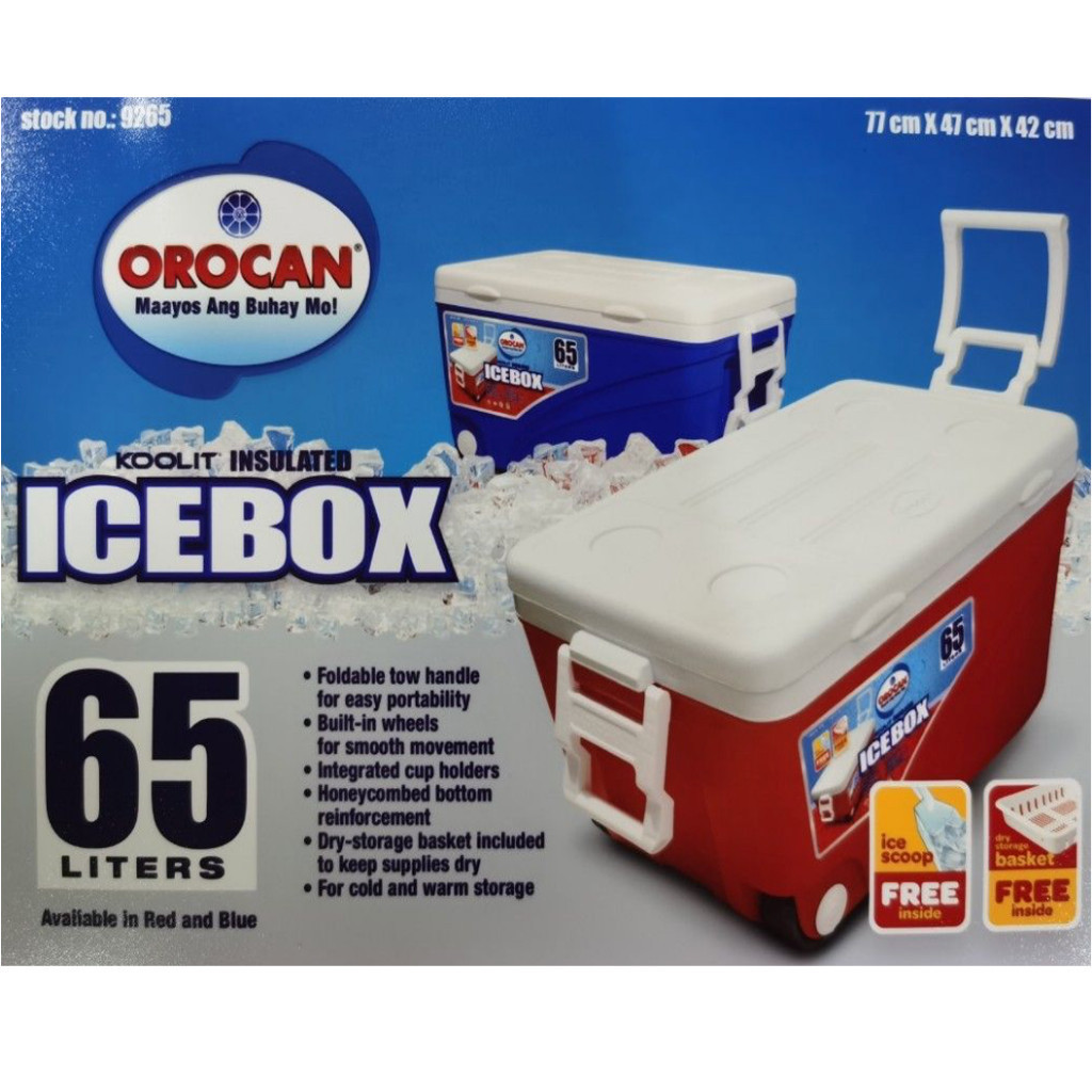 Orocan Icebox 65 Liters Koolit Insulated Ice Box with wheels free scoop ...