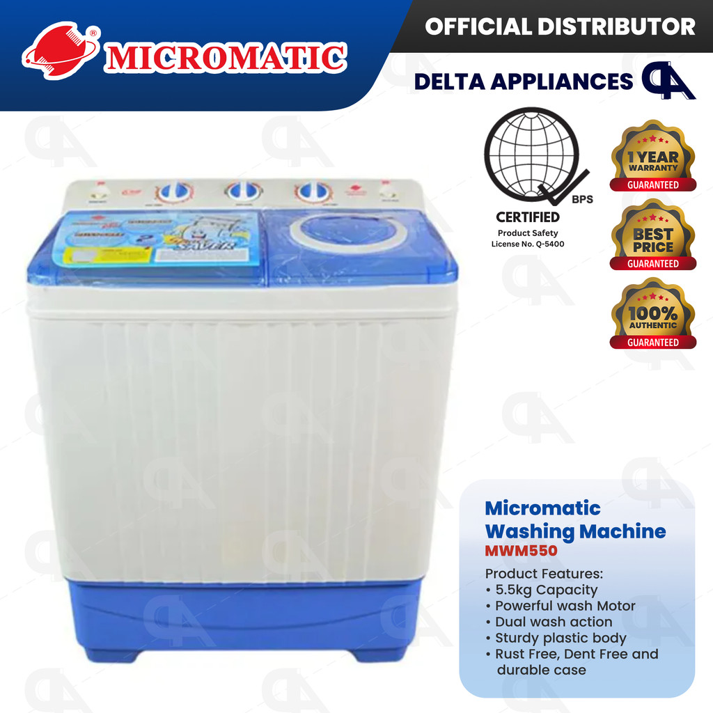 Micromatic Twin Tub Washing Machine 5.5Kg. Without Rack Original w/ 1 ...