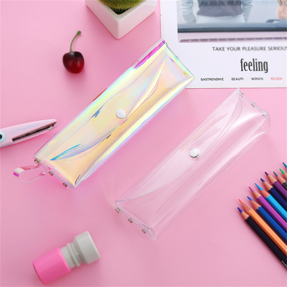 Laser Transparent Pencil Case Holder Waterproof Pen Bag Girl Boys ...
