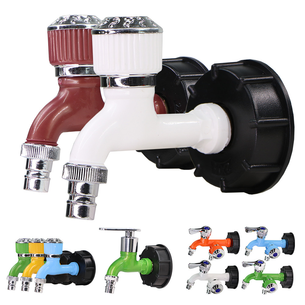 Colorful Plastic IBC Tank Tap 60MM Coarse Thread 1 Way 2 Ways 1000L ...