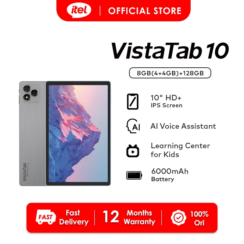 itel VistaTab 10 (4GB+128GB) 10.1" HD IPS Screen Dual Speakers AI ...
