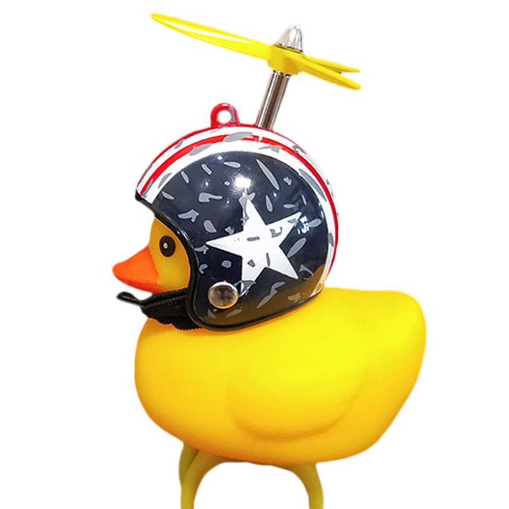 Stretchable Duck Bicycle Horn Rubber Duck With Helmet Duckling Mountain ...