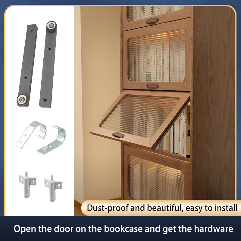Sloping Bookcase Door Flip-up Built-in Door One-pull Rail Hidden ...